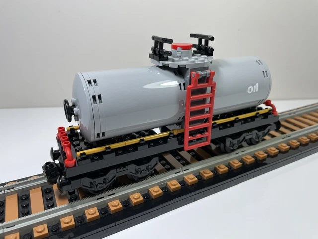 LEGO MOC OIL Tanker Train Carriage 12V 9V Town City Trains $109.95 ...