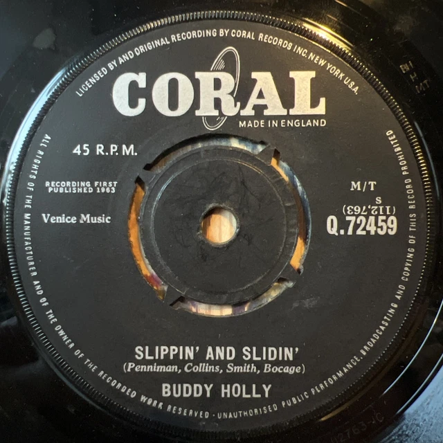 BUDDY HOLLY - Slippin' And Slidin' - disque vinyle 7 pouces simple - Q ...