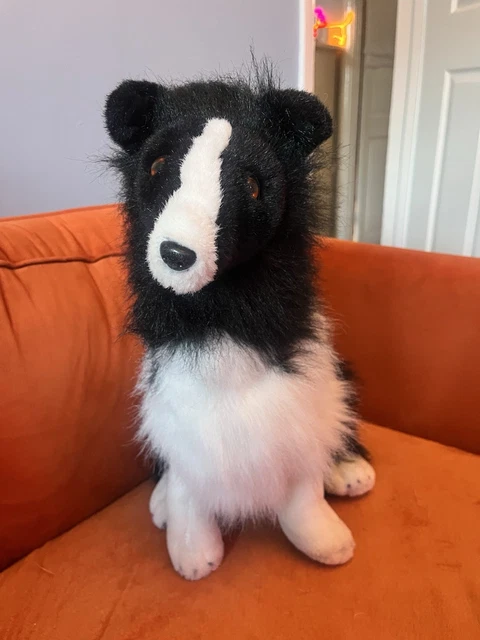 REALISTIC LARGE ROUGH Collie Dog Plush Soft Toy 23” Black & White ...