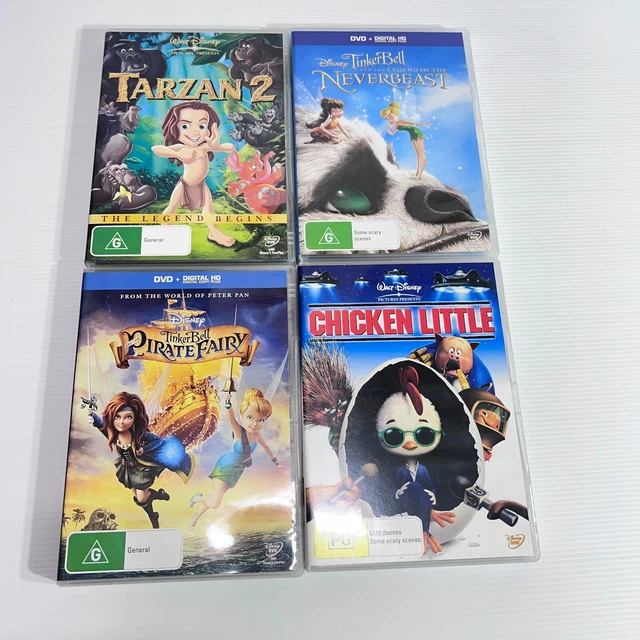 MIXED DISNEY BUNDLE x4 DVDs : Tarzan 2 Tinker Bell x2 Chicken Little ...