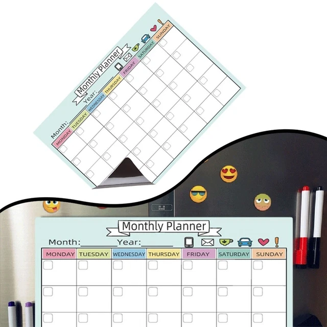 43*30 CM CALENDARIO frigorifero pannello calendario calendario mensile ...