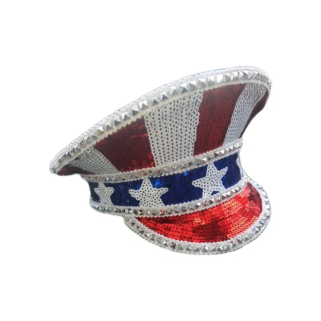 JULY 4 USA Costume Men Women Party Festival Hat Uncle Sam Burning Man ...