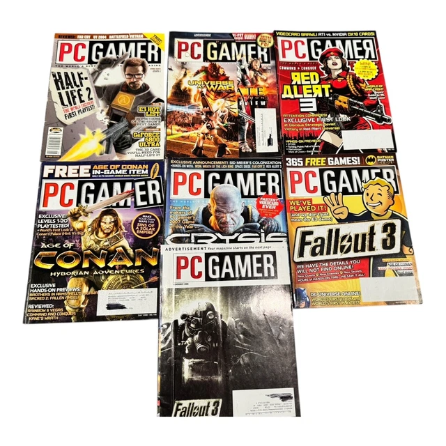 PC GAMER MAGAZINE Lot 7 Half-Life 2 Fallout 3 Red Alert 3 Vintage ...