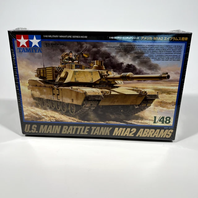 TAMIYA US MAIN Battle Tank M1A2 Abrams 1/48 Scale Plastic Model Kit ...