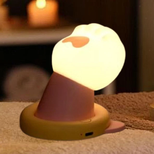 HAND CLAPPING NIGHT Light Nursery Nightlight Cat Paw Gifts Baby Feeding ...