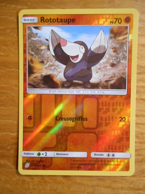 CARTE POKÉMON HOLO reverse Rototaupe 70 PV 114/236 (Harmonie des ...