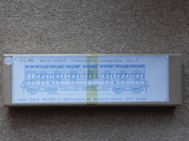 D&S MODELS ETCHED Brass DS186 NER Dia 7 Clerestory Composite Coach Kit ...