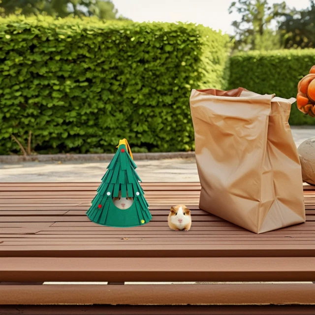 CHRISTMAS TREE GUINEA Pig Bed and Small Animal Hideout Cozy Felt Pet ...