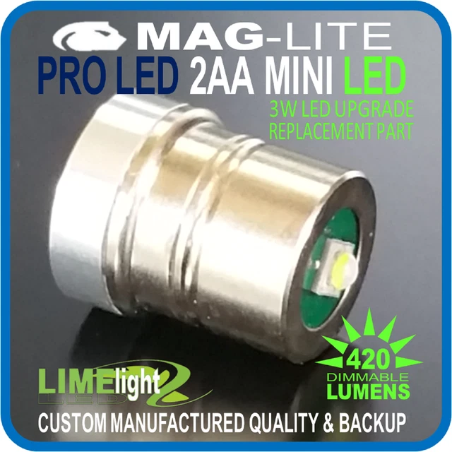 MAGLITE LED UPGRADE Mini 2Aa Replacement Module Bulb Globe 420Lm ...