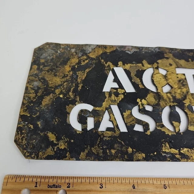 ACTO GASOLINE BRASS Oil Barrel Stencil Oil Collectible Wall Art Decor ...