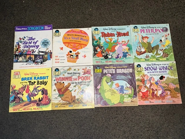 WALT DISNEY SEE HEAR READ Books Only Lot of 8 Vintage *No Records* Brer ...