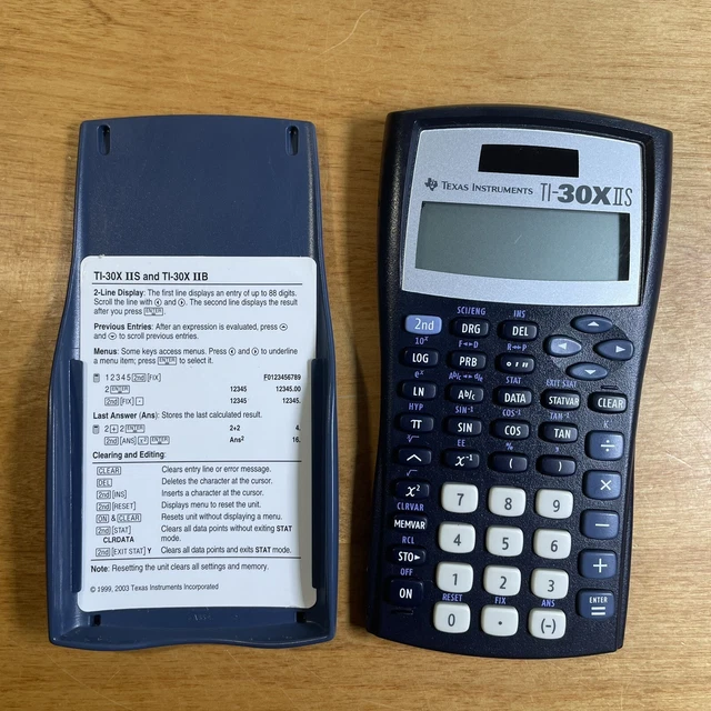 TEXAS INSTRUMENTS TI-30X IIS Two-Line Scientific Calculator Blue with ...