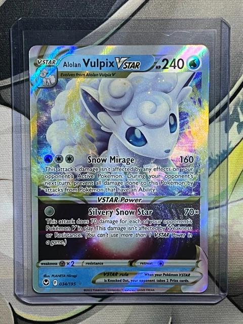 POKÉMON JCG ALOLAN Vulpix VSTAR Tempête Argent 197/195 Holo Secret Rare ...