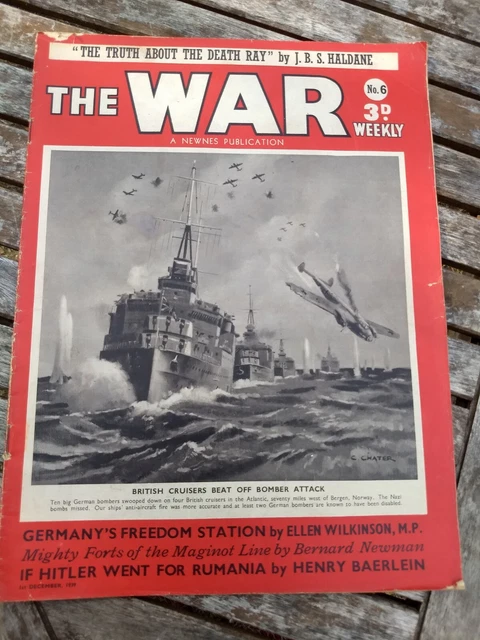 THE WAR MAGAZINE 1939 no. 6 WW2 Cover By C. CHATER: British Cruisers £ ...