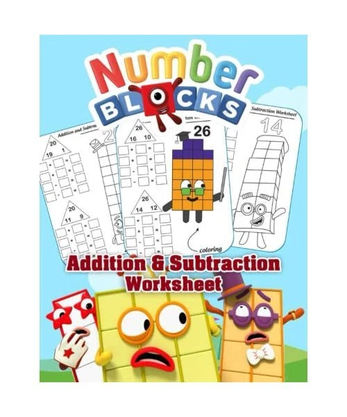 NUMBERBLOCKS ADDITION AND Subtraction Worksheet Book: 50 Pages of Addition & Sub £4.73 - PicClick UK