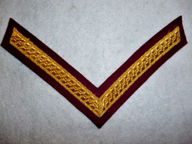 BRITISH ARMY - Lance Corporal's Rank Chevrons Bullion on Beech Brown ...