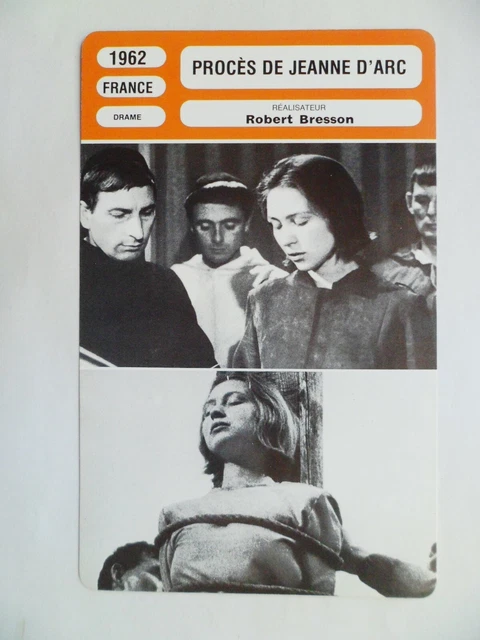 CARTE FICHE CINEMA 1962 PROCES DE JEANNE D'ARC Florence Carrez Dealay ...
