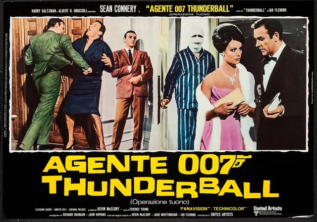 VINTAGE &THUNDERBALL& JAMES Bond Film Release Poster Fine Art Postcard ...