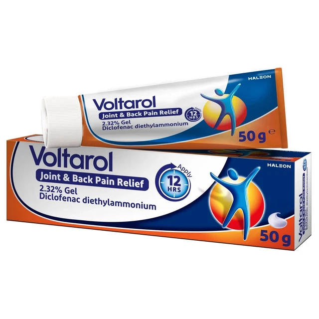 VOLTAROL BACK & Joint Pain Relief Gel 12 Hour Anti Inflammatory 50g ...