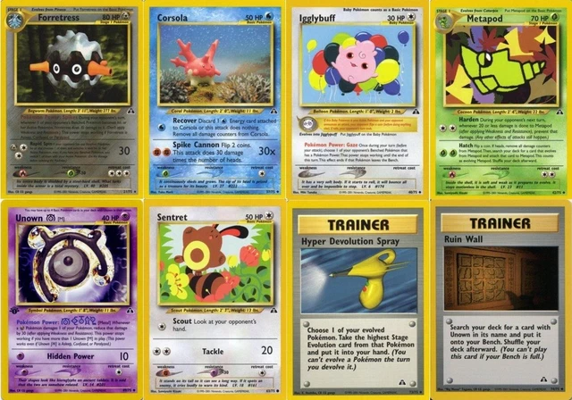 POKEMON TRADING CARDS 1st EDITION Rare Uncommon NEO DISCOVERY ...