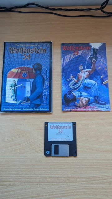 WOLFENSTEIN 3D (V1.4) Floppy Disk, Manual, and Hint Manual $400.00 ...