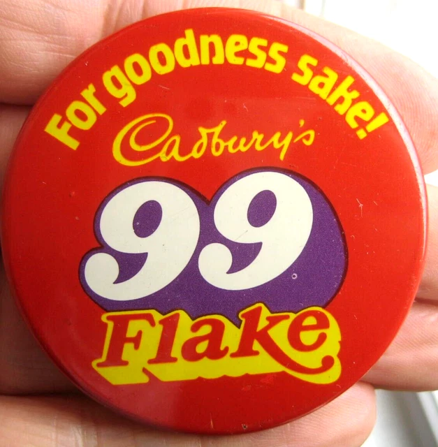 CADBURYS 99 ICE CREAM FLAKE BAR vintage 1970s FOR GOODNESS SAKE pin ...