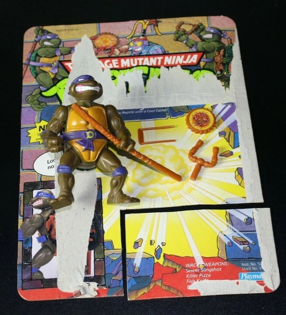 VINTAGE 1990 TMNT Donatello Storage Shell Card Back Near Complete Ninja ...