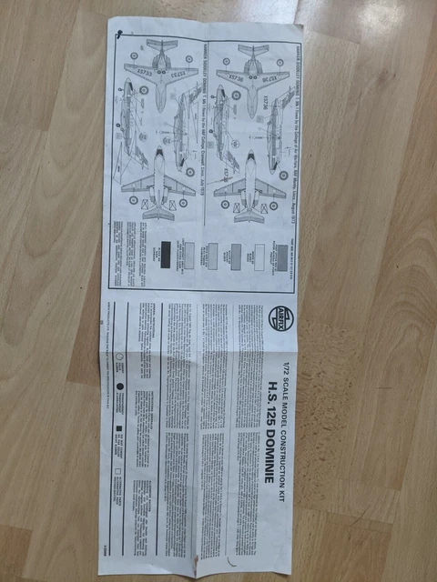 AIRFIX 1/72 SCALE Model Construction Kit H.S. 125 Domine Instructions £ ...