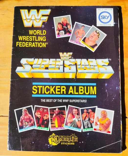 MERLIN WWF SUPERSTARS Series 1 1990 Sticker Album WWE Wrestling ...