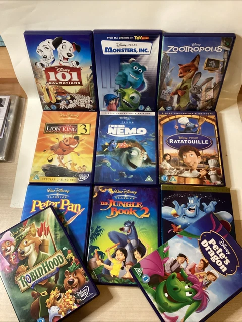 11 DISNEY DVDS. Nemo, Lion King 3, 101 Dalmatians, Monsters Inc ...