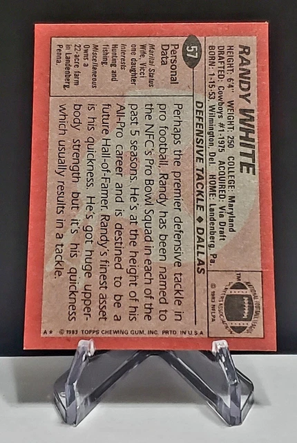 1983 TOPPS #57 Randy White Dallas Cowboys NFL Football Team Card $3.00 ...