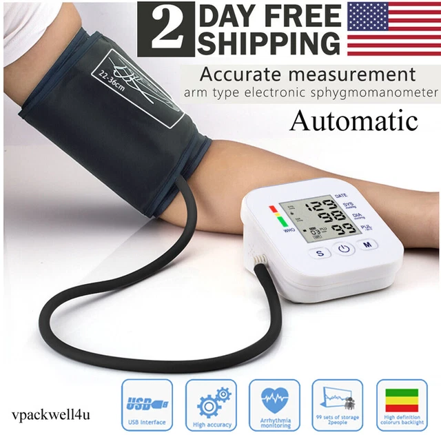 AUTOMATIC ARM BLOOD Pressure Monitor US Digital BP Cuff Pulse Heart ...