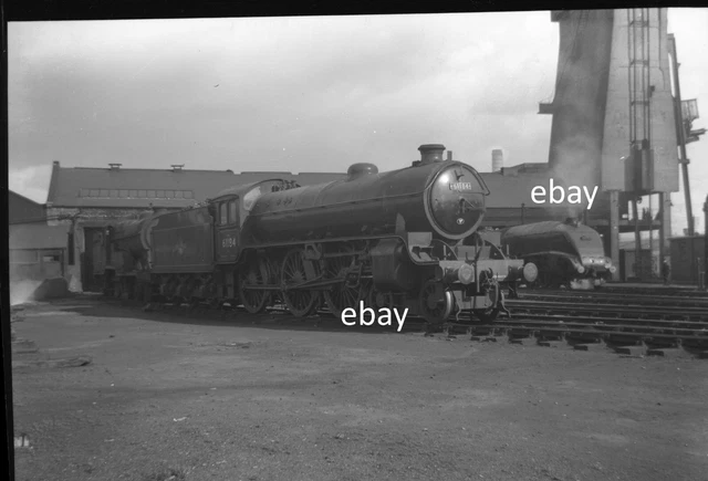 ORIGINAL LARGE NEGATIVE OF BR LNER STEAM LOCO 61184 AT HAYMARKET on22/6 ...
