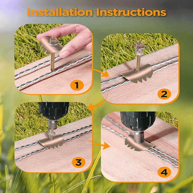 50 SETS FENCE Wire Fasteners Carbon Steel Zinc Plated Rust Proof Wire ...