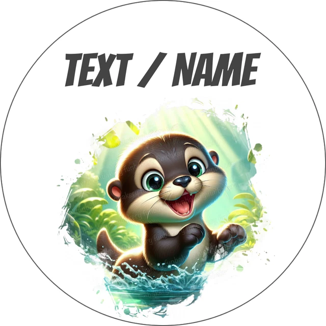 SEA OTTER WEASEL Cake Topper Party Deco Edible Birthday Custom ...