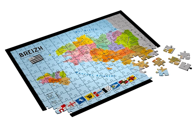 BREIZH MAP OF Brittany 500 Piece Jigsaw Puzzle in Breton Bannou-heol £ ...