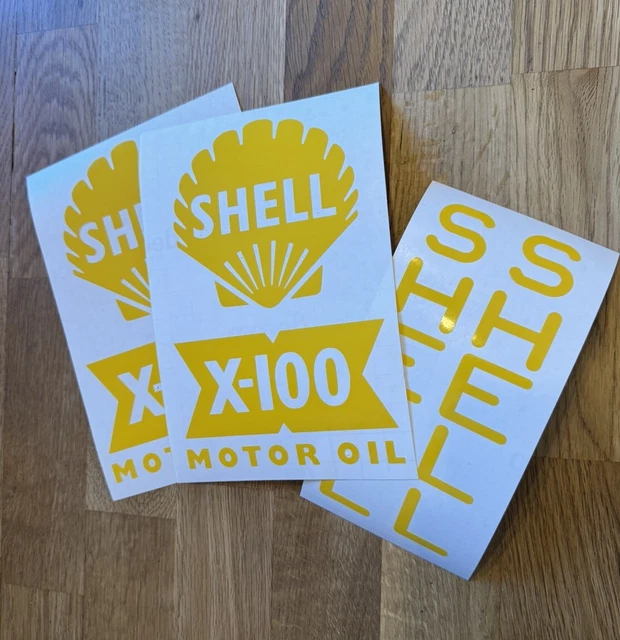 SHELL X100 STICKER Decal Set Pack 2 Gallon Petrol Oil Fuel Can ...
