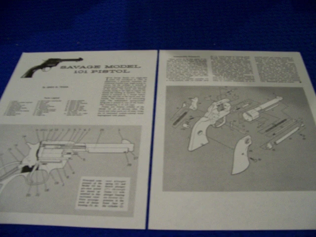 SAVAGE MODEL 101 Pistol ...Takedown/Exploded View/Parts Legend..(531Ll ...