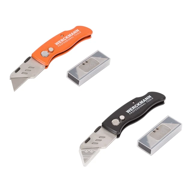 WERCKMANN FALTBARES HOBBY Messer mit Gürtel Clip Teppich Messer inkl. 5 ...