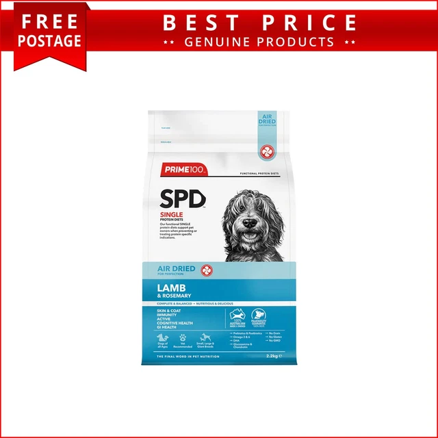 PRIME100 SPD SINGLE Protein Diets Air Dried Lamb & Rosemary Dry Dog ...