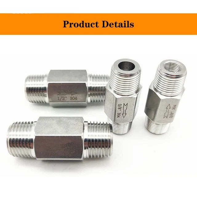 1/4 INCH NPT One-way Valve Silver Backflow Valve Check Valve Oil Water ...