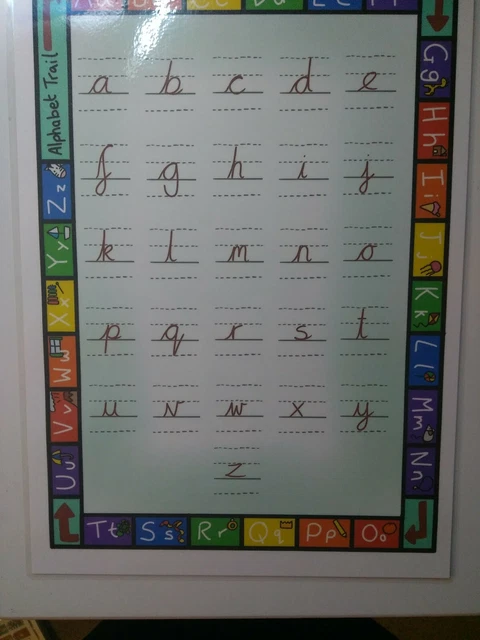 HANDMADE, WRITING PRACTISE sheet, Alphabet, lowercase letters, cursive ...