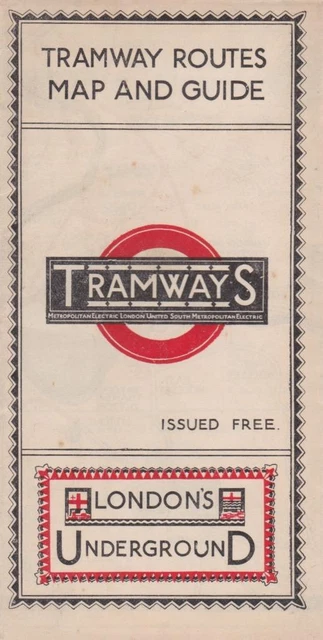 LONDON TRAMWAYS MAP Jan 1929 £9.99 - PicClick UK