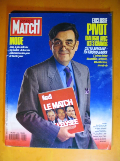 PARIS MATCH N° 2028 du 08/04/1988-Bernard Pivot dialogue avec les 3 ...