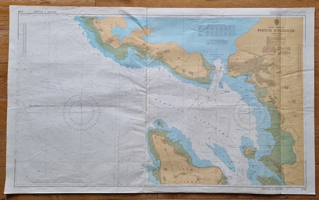VINTAGE MARITIME CHART sea navigation map Pertuis D'antioche 2746 NW ...