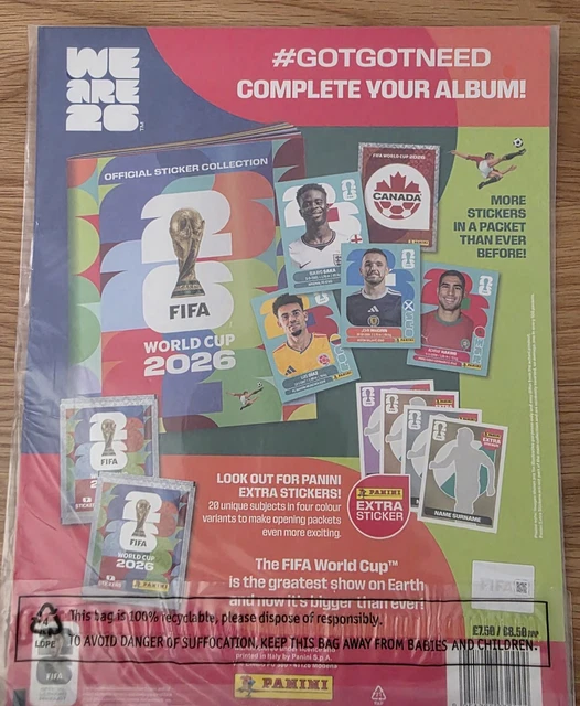 FIFA WORLD CUP 2026 Panini Sticker Multipack Brand New Sealed 6 Packs ...