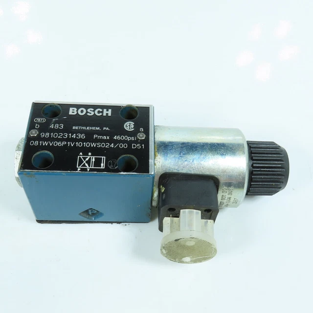 BOSCH 9810231436 HYDRAULIC Directional Control Solenoid Valve 24V Coil ...