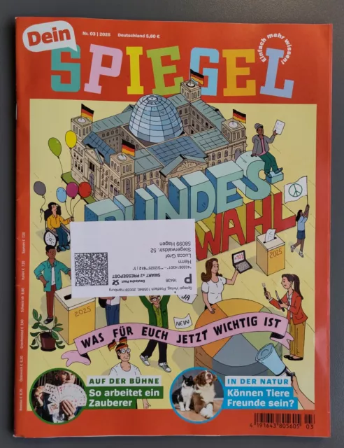 DEIN SPIEGEL 2025 Ausgabe 3 März Bundestagswahl EUR 1,11 - PicClick DE