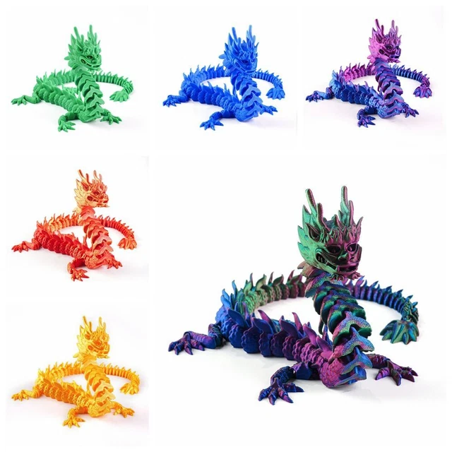 3D PRINTED ARTICULATED Dragon 3D Printed Dragon Crystal Dragon Fidget ...