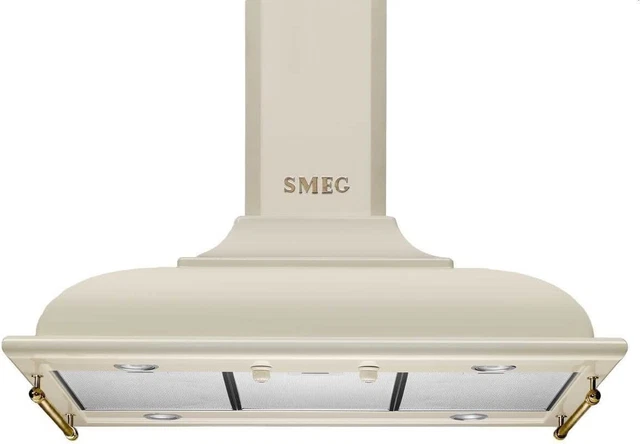 CAPPA DA ISOLA SMEG KCI19PE COLORE PANNA 90CM 820 m3/h 4 LUCI A LED 4 ...